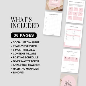 Social Media Planner, Printable Marketing Content Calendar, Social ...
