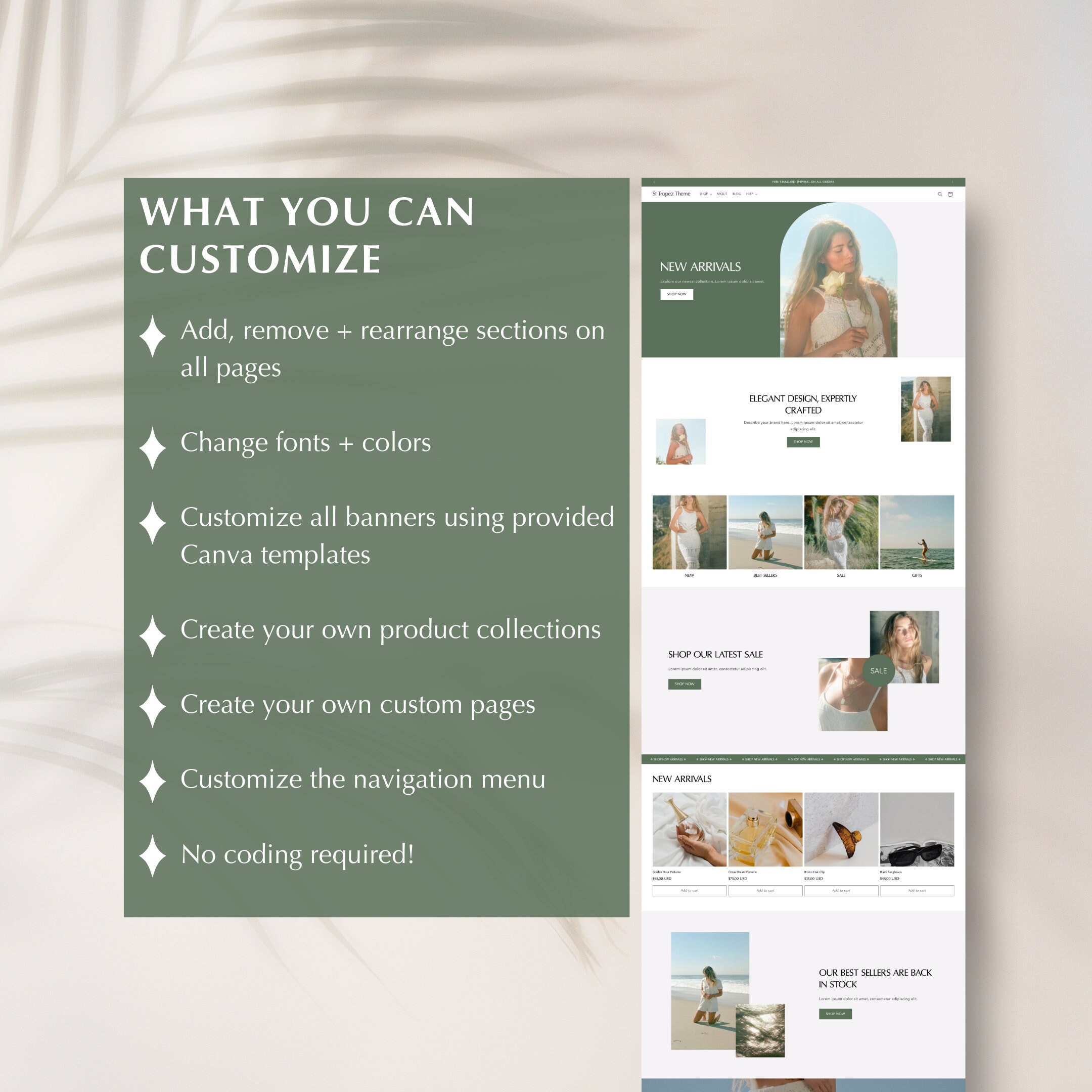 Shopify Theme Minimalist, Aesthetic Luxury Website Design, Elegant ...