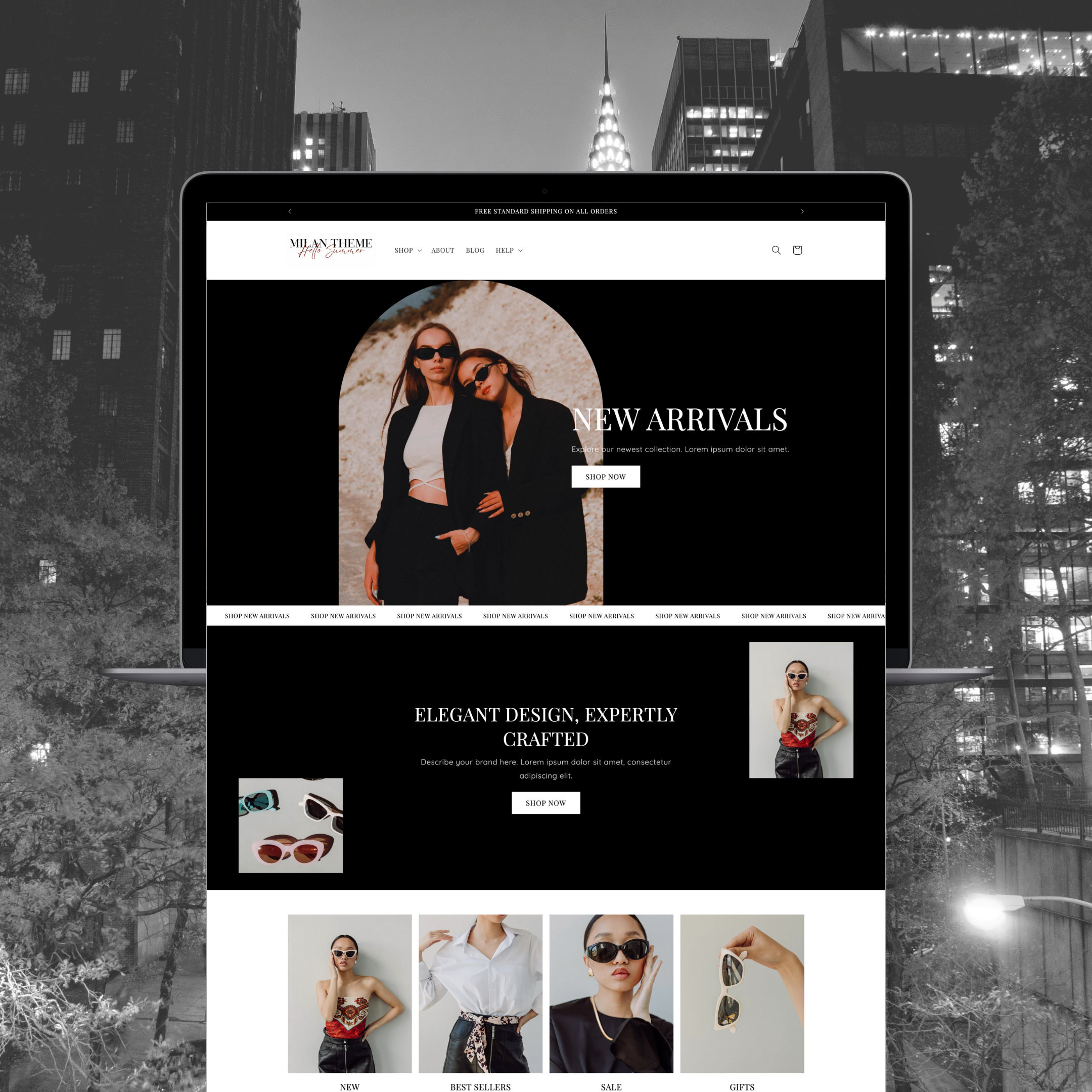 Shopify Theme Minimalist, Aesthetic Luxury Website Design, Elegant ...