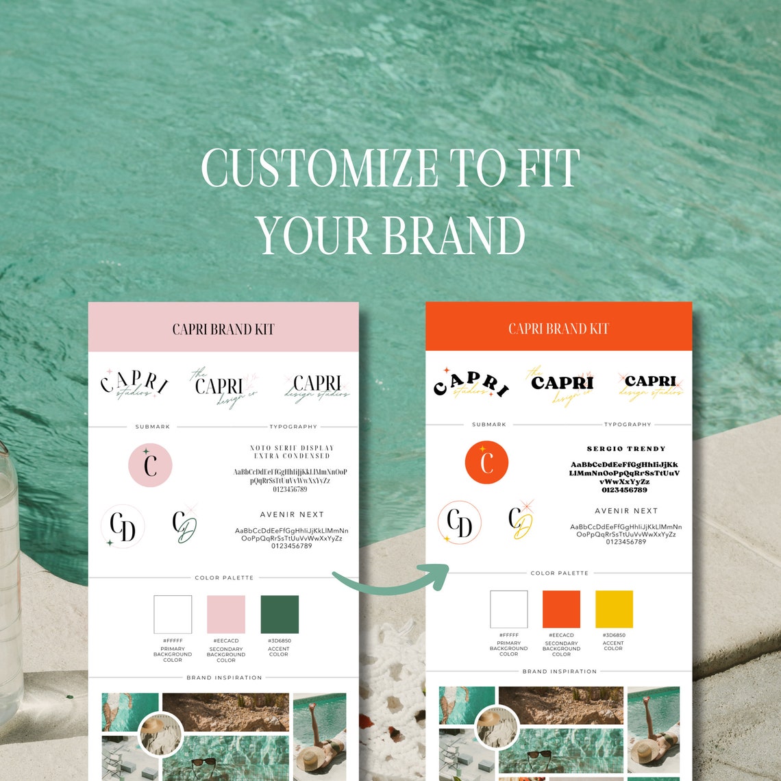 Brand Kit Template, Brand Board Template, Branding Kit, Mood Board ...