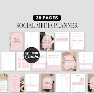 Social Media Planner, Printable Marketing Content Calendar, Social ...