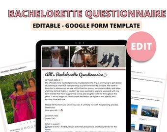 Editable Bachelorette Party Planning Questionnaire, Bridesmaid ...