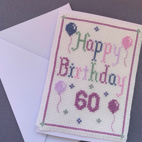 60th Birthday Cross Stitch Pattern - Etsy