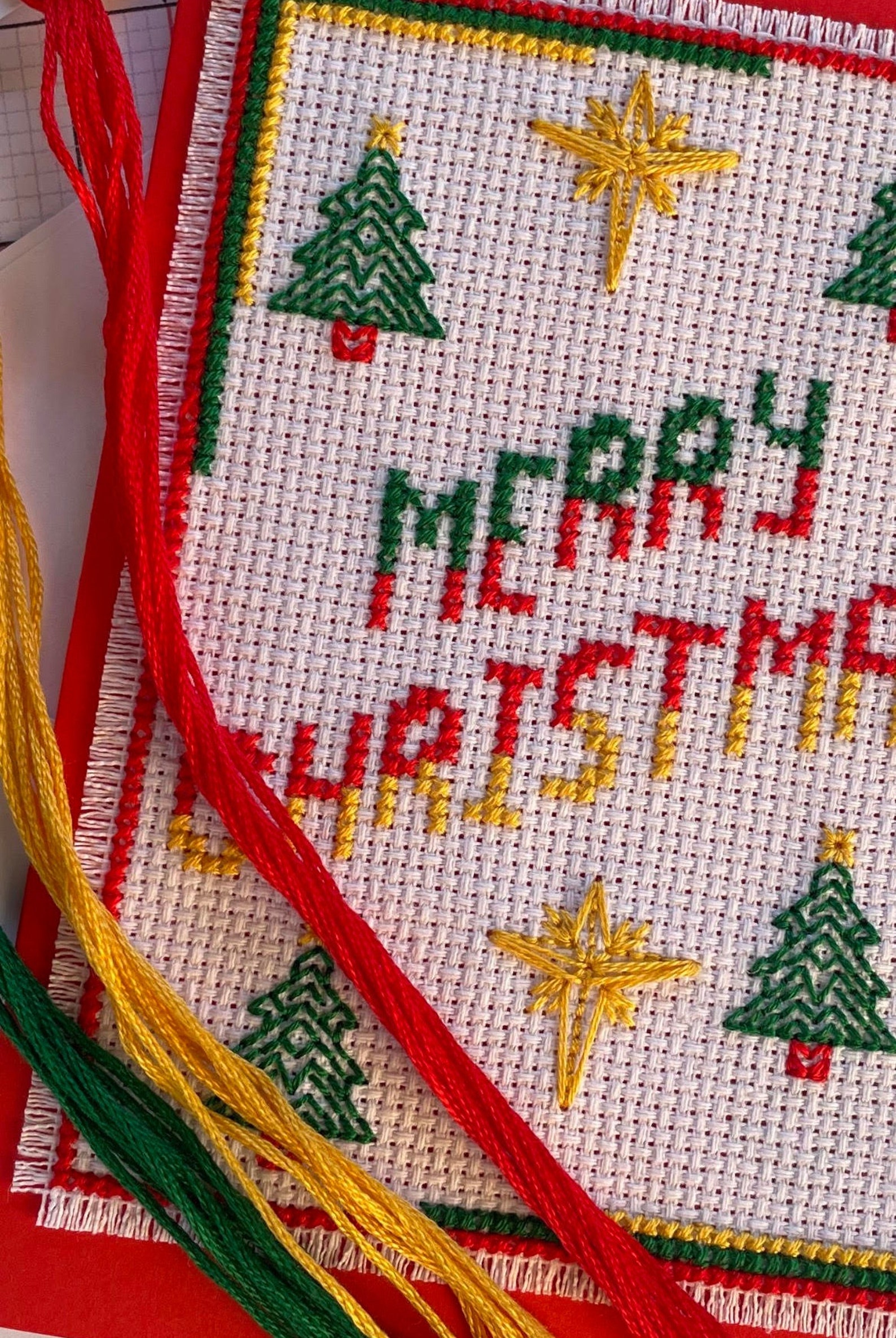 Christmas Card - Pdf Pattern - Cross Stitch- Merry Christmas - A6 Size ...