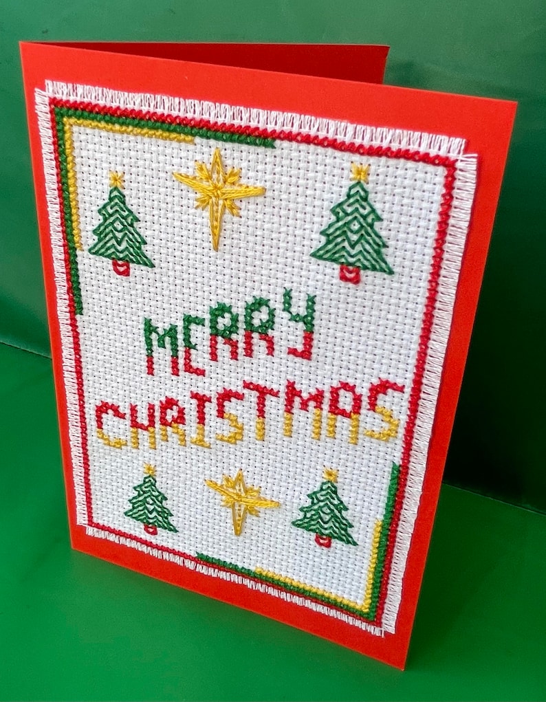 Christmas Card - Pdf Pattern - Cross Stitch- Merry Christmas - A6 Size ...