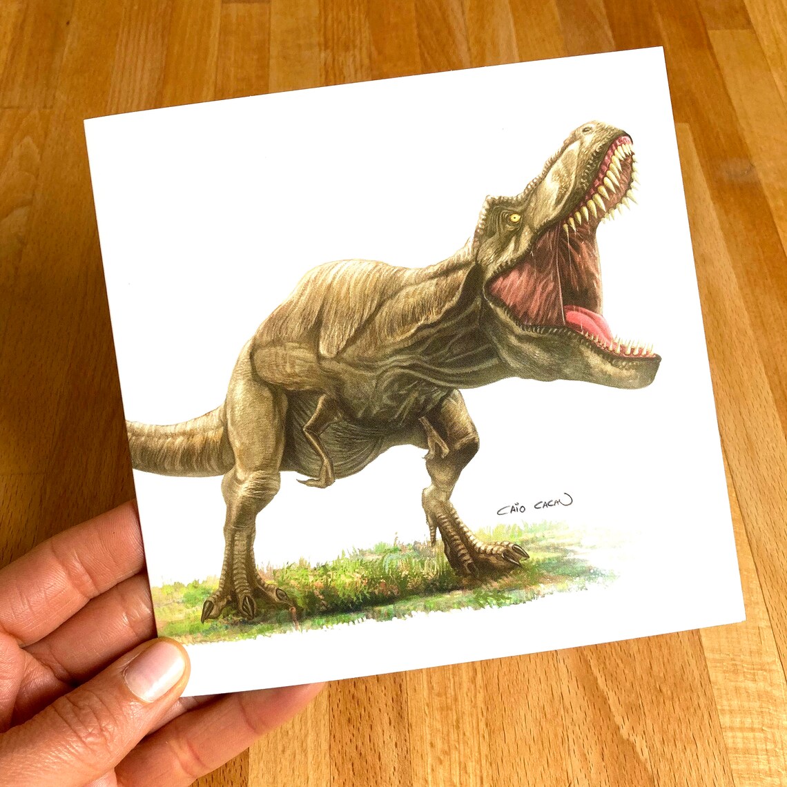 Personalised Dinosaur Birthday Card, Realistic T-rex Card, T-rex ...