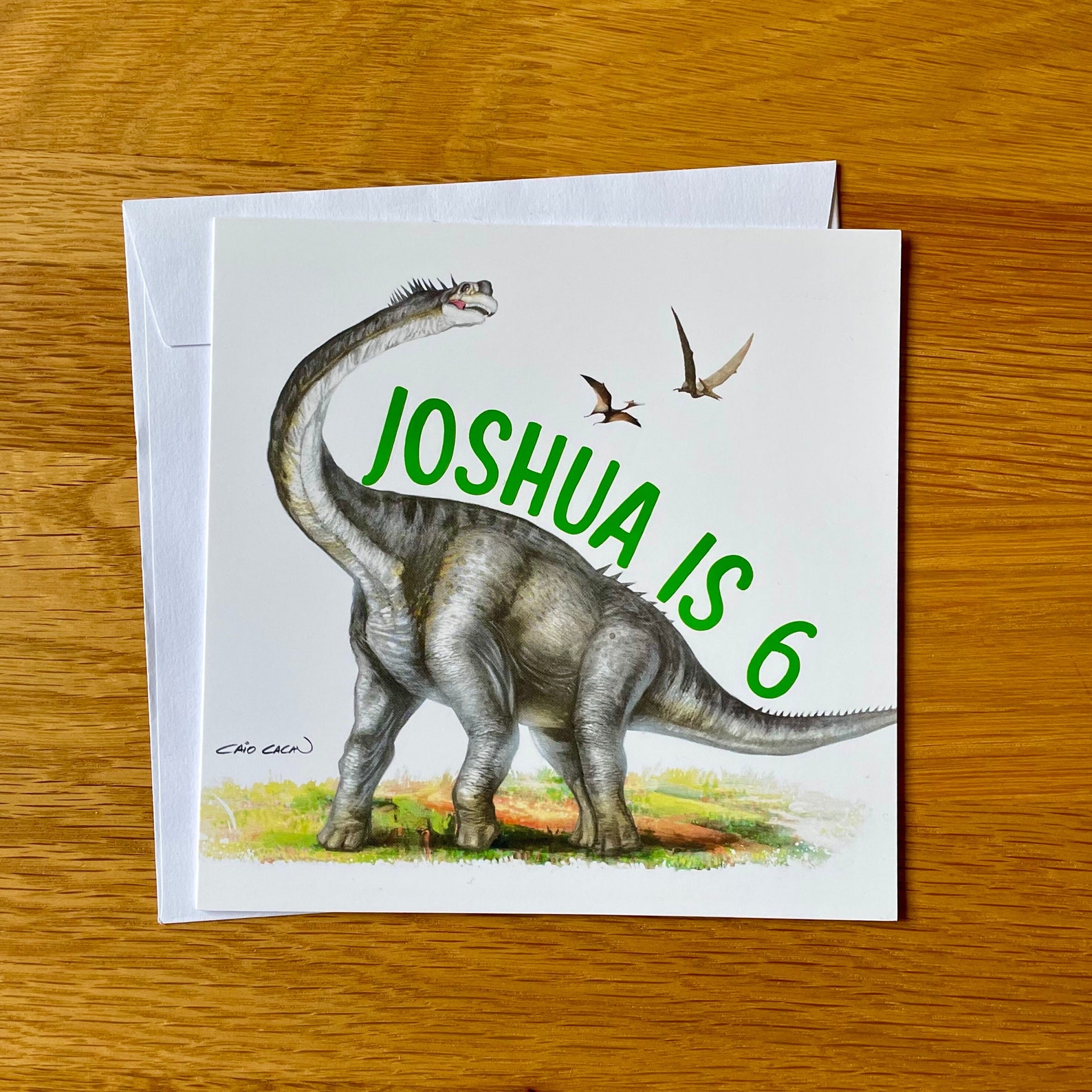 Personalised Dinosaur Birthday Card, Realistic Brachiosaurus Diplodocus ...