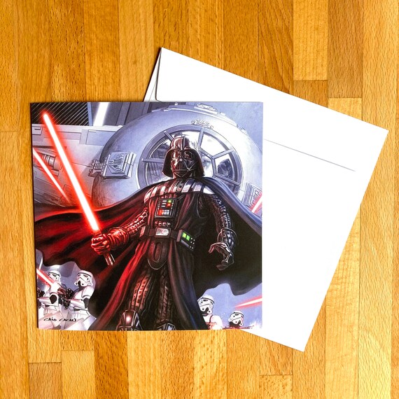 Darth Vader Birthday Card Star Wars Greeting Card Thank You | Etsy