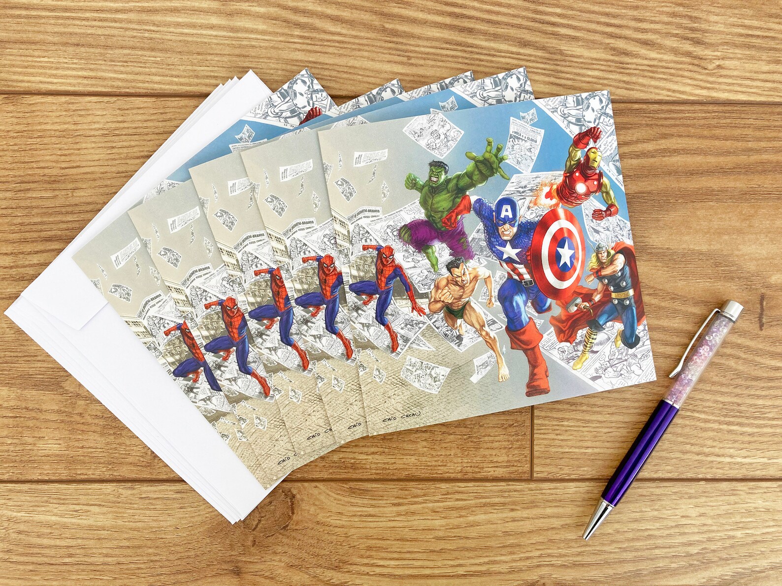 Marvel Birthday Card, Marvel Superhero Greeting Card, Thank You Card ...