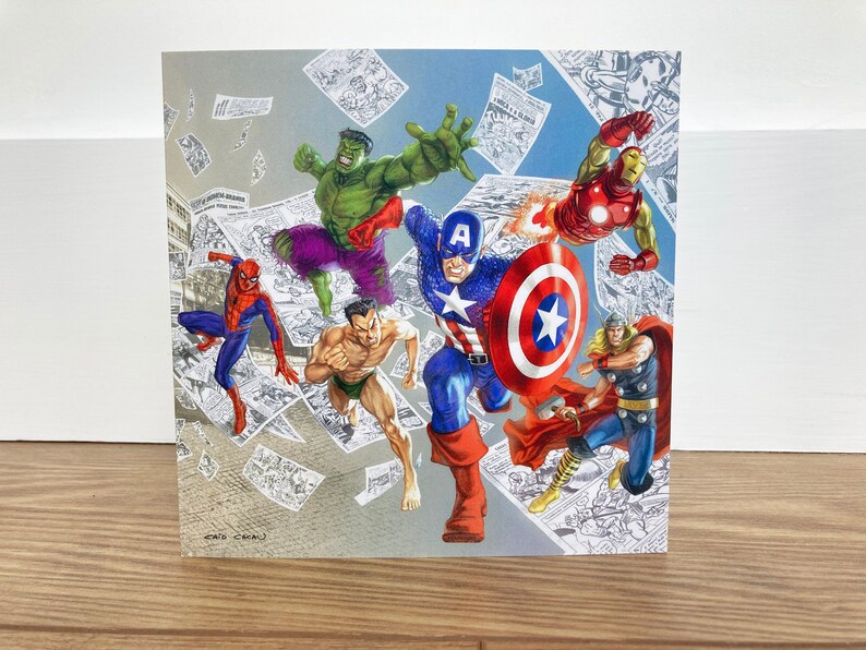 Marvel Birthday Card, Marvel Superhero Greeting Card, Thank You Card ...