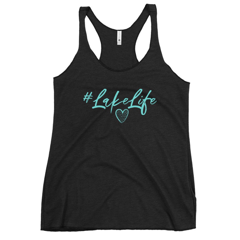 Lake Life Tank- Cute Popular Woman's Tri-blend Racerback Tank Top ...