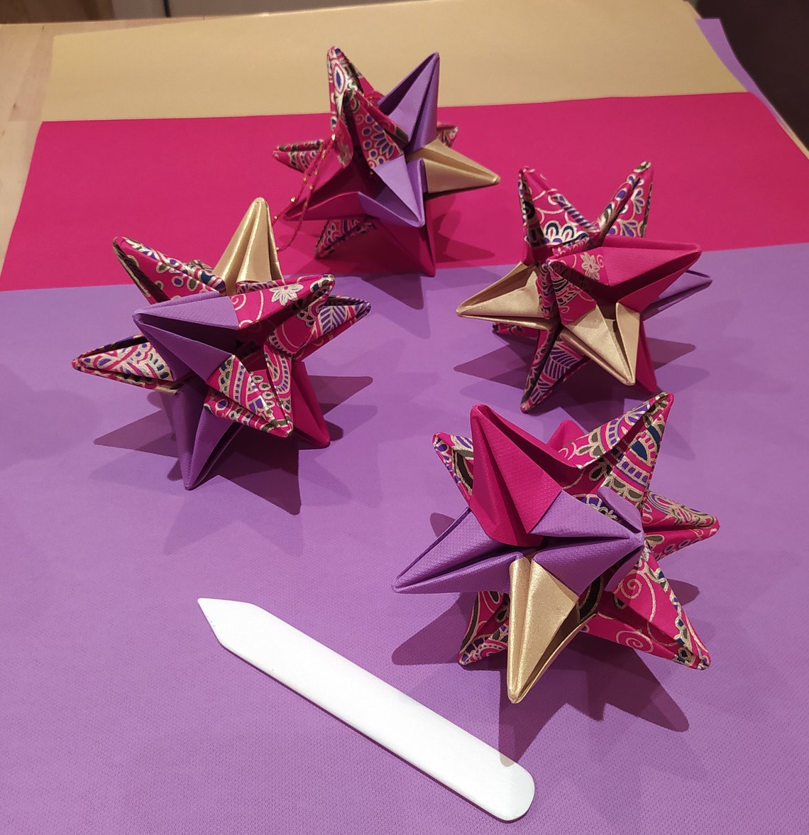 Multicolored Origami 3D Star, Volume Star for Decoration, 3D Star for ...