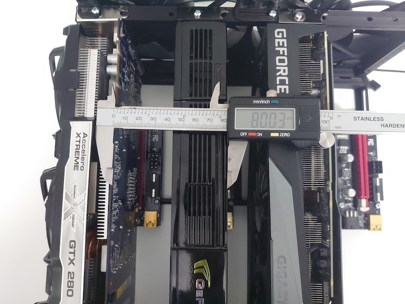 Ripe3d Quad External GPU Graphics Card Stand for DIY Mining Rig, Multi ...