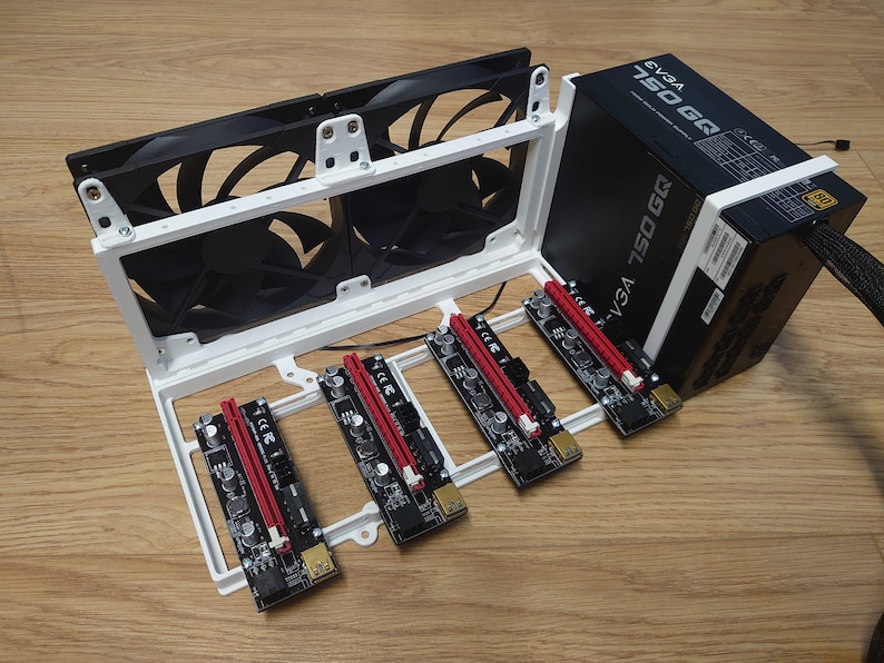 Ripe3d Quad External GPU Graphics Card Stand for DIY Mining Rig, Multi ...