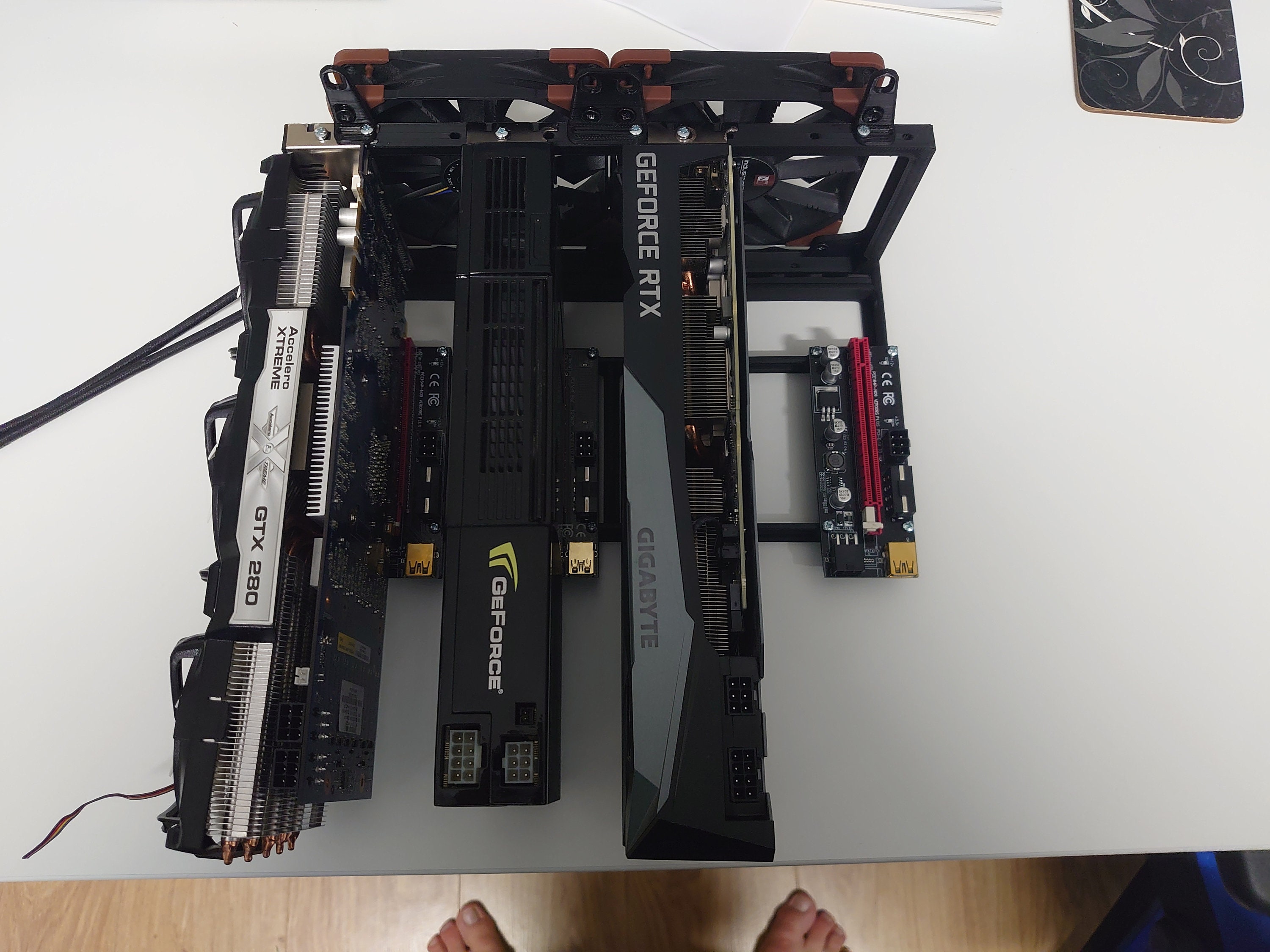 Ripe3d Quad External GPU Graphics Card Stand for DIY Mining Rig, Multi ...