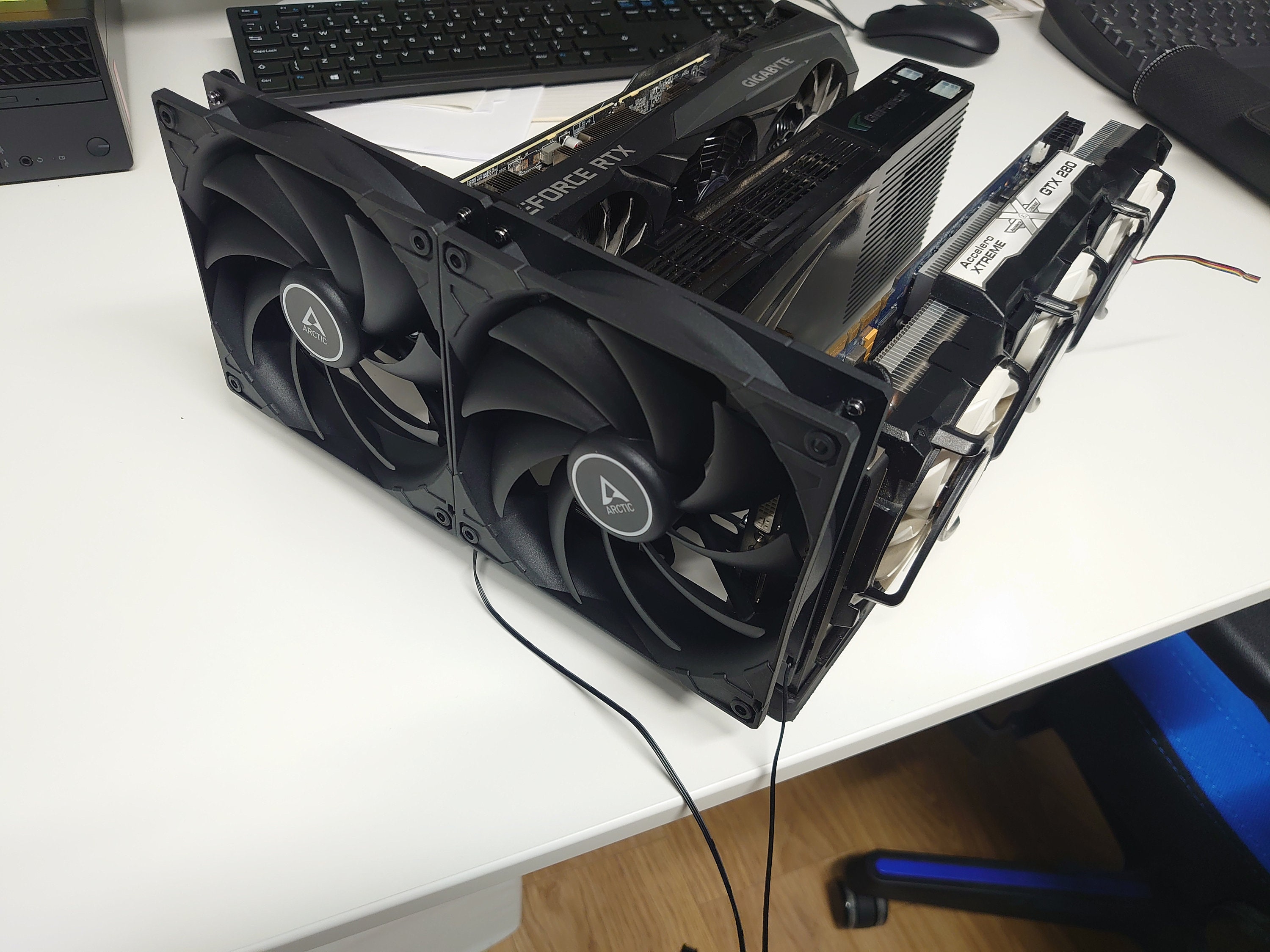 Ripe3d Quad External GPU Graphics Card Stand for DIY Mining Rig, Multi ...