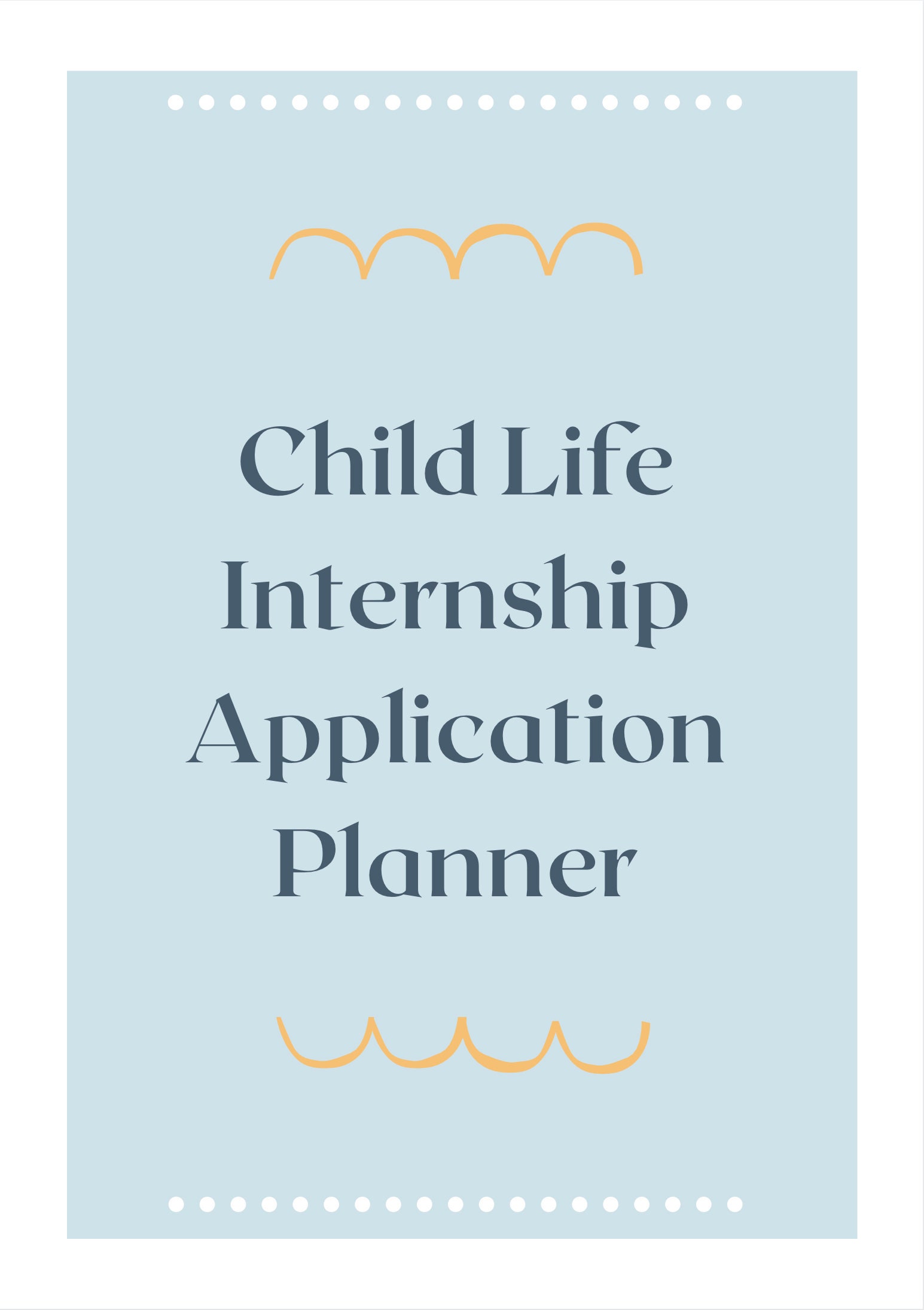 Child Life Internship Application Planner - Etsy