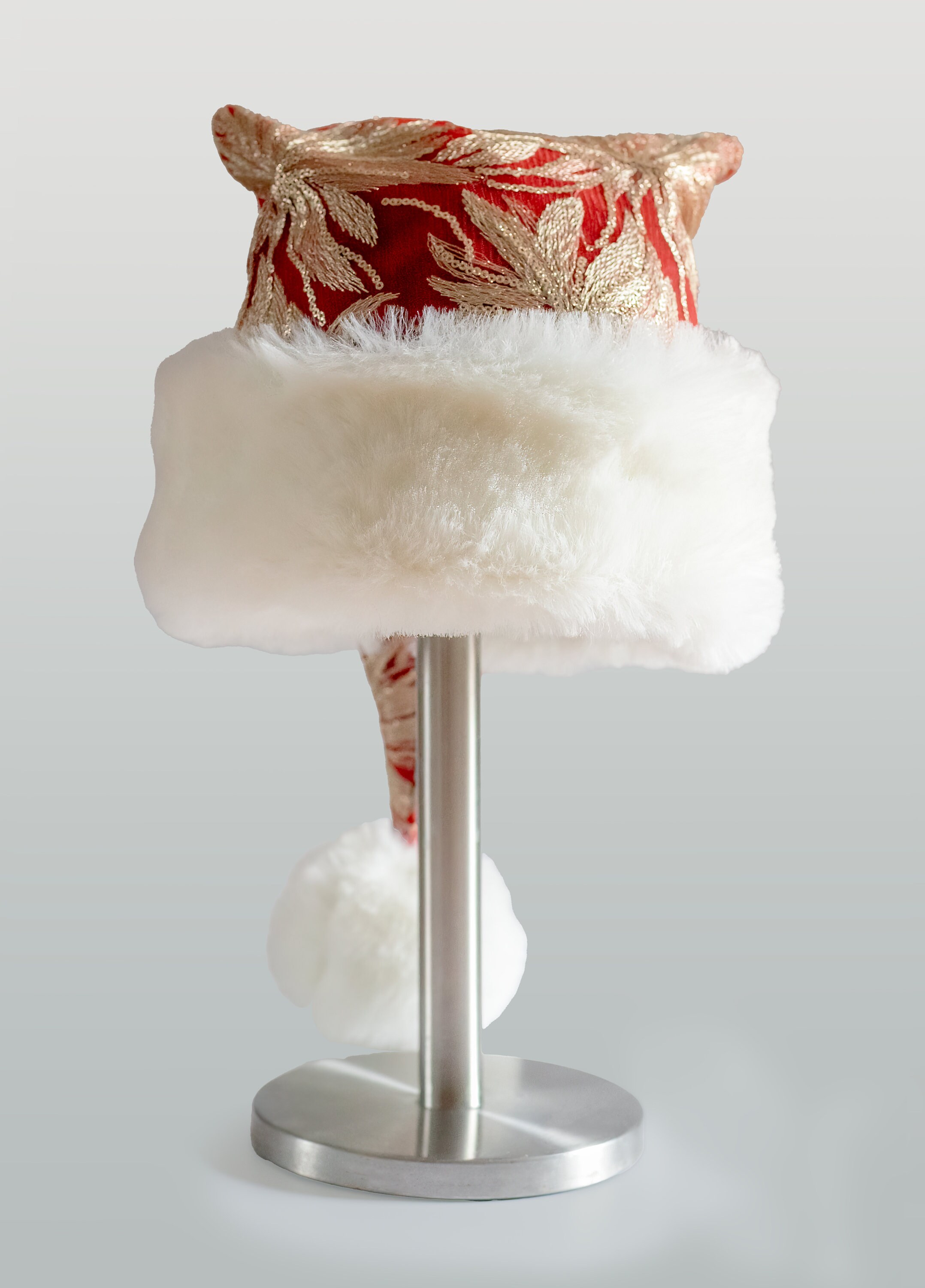 Gold Embroidered Santa Hat - Etsy