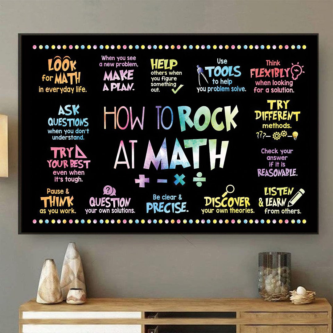 How to Rock at Math Poster Math Poster Math Classroom Decor - Etsy Hong ...