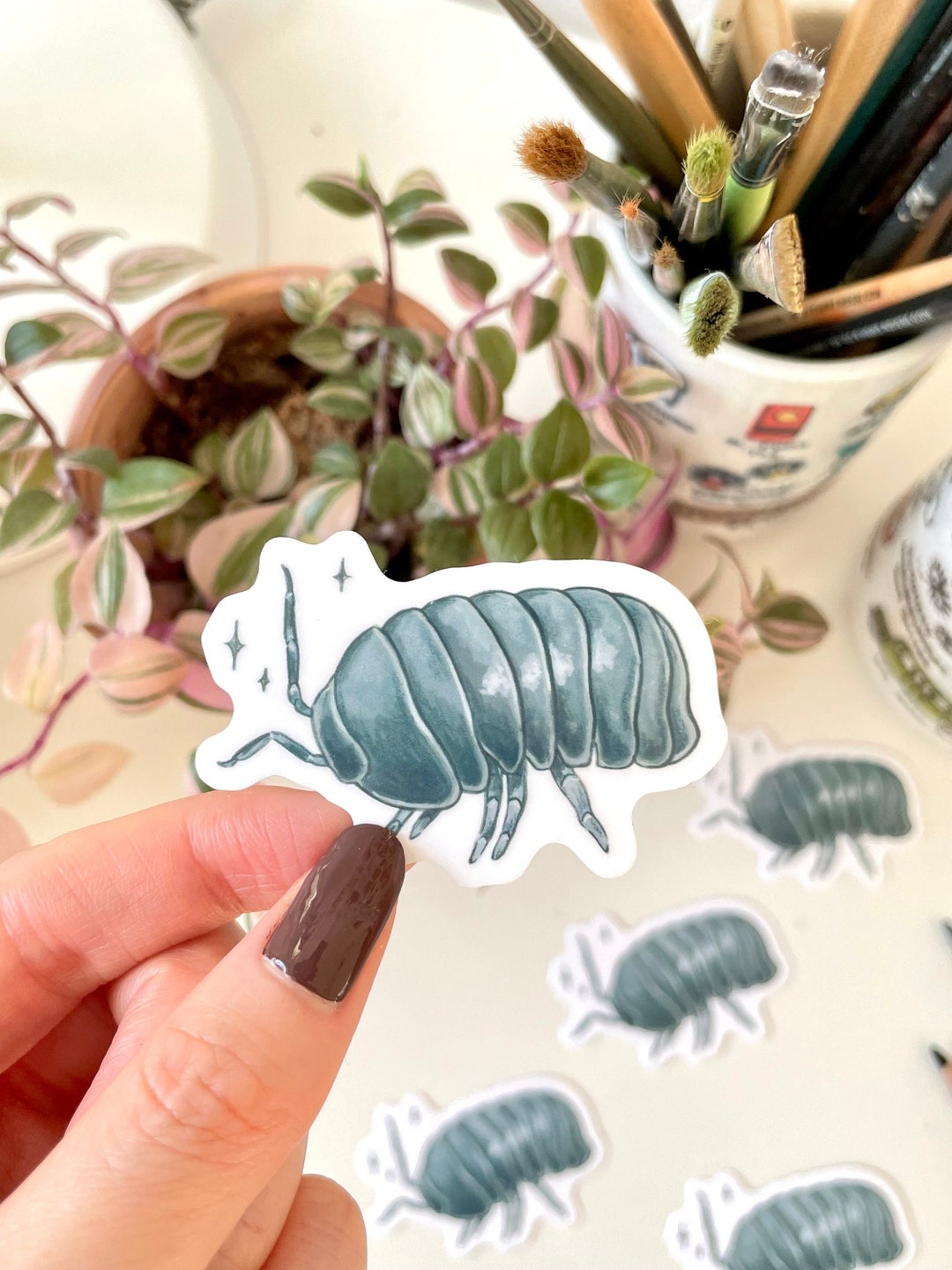 Isopod Sticker – Waterproof Vinyl Sticker, Cute Crustacean Stationery ...