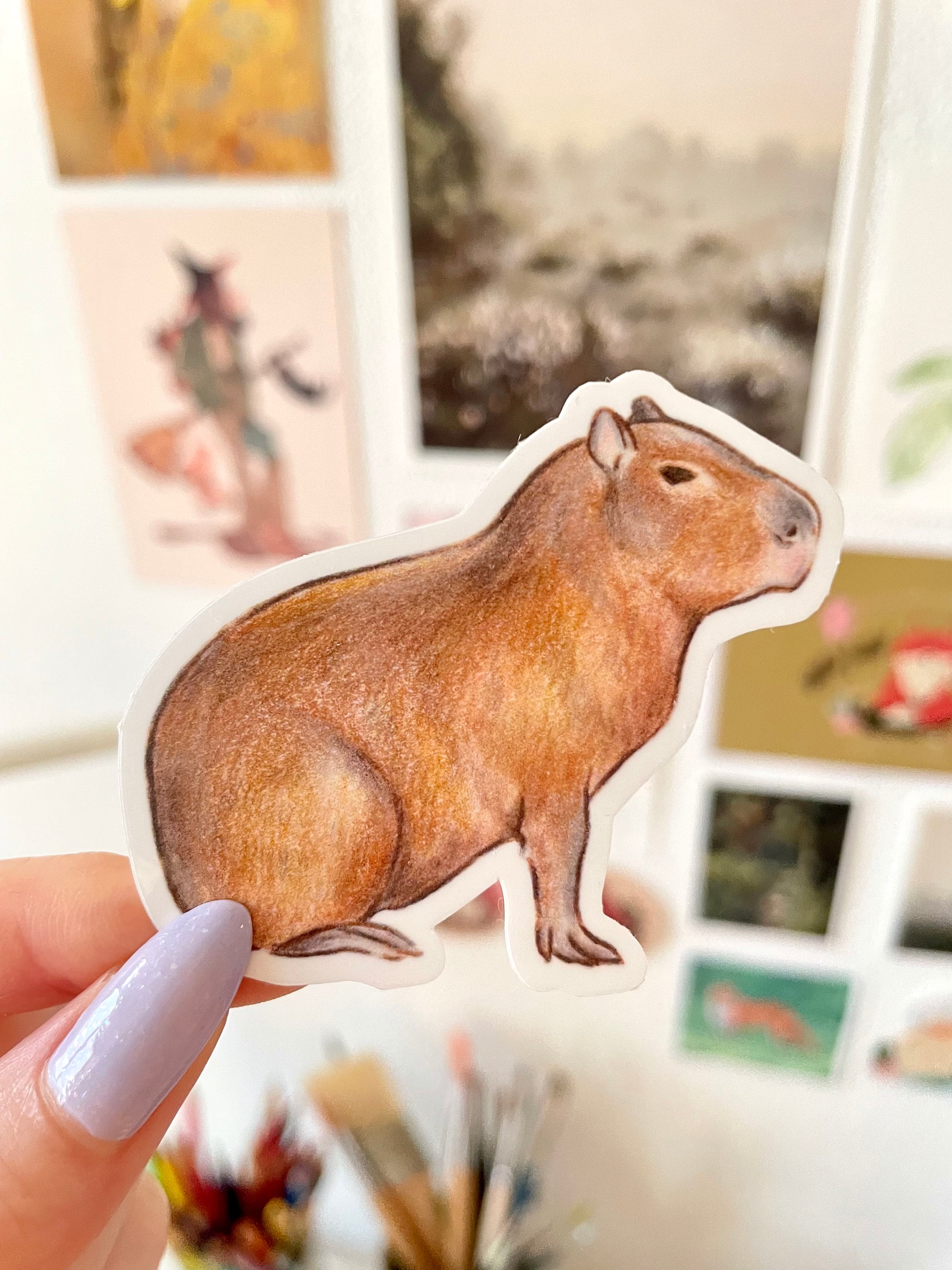 Capybara Sticker Waterproof Vinyl Sticker Cute Capybara - Etsy