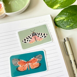 Moth Sticker Set - Waterproof Vinyl Sticker, Cute Moth Illustration ...