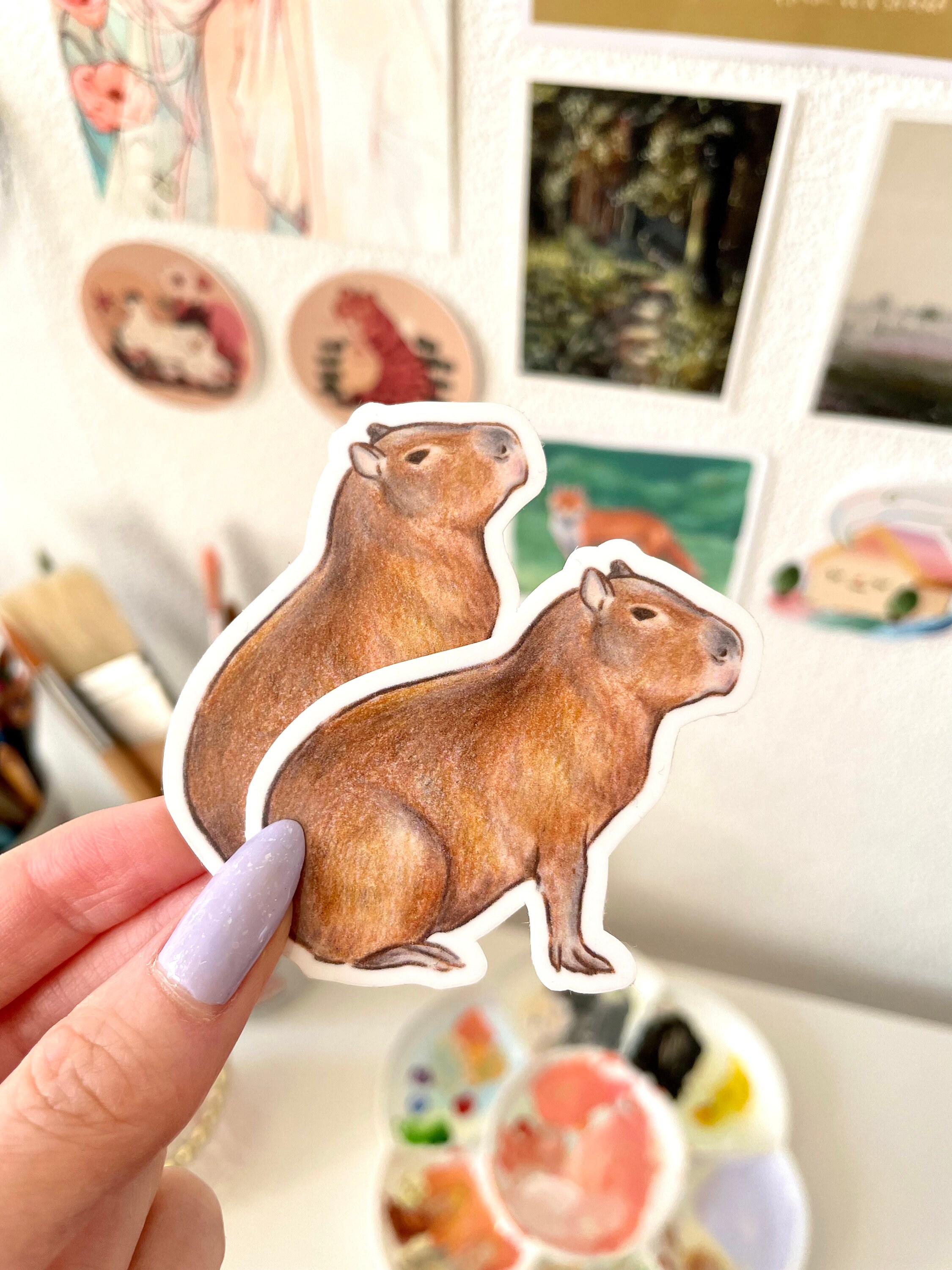 Capybara Sticker Waterproof Vinyl Sticker Cute Capybara - Etsy