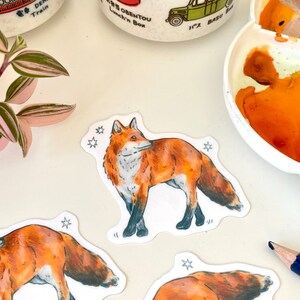 Fox Sticker – Waterproof Vinyl Sticker, Cute Red Fox Stationery, Laptop ...