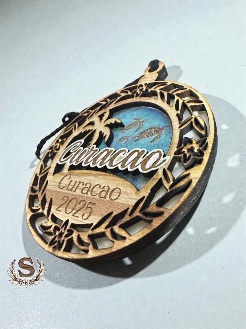 Personalized Curacao Ornament, Hand Painted Tropical Island Souvenir - Etsy