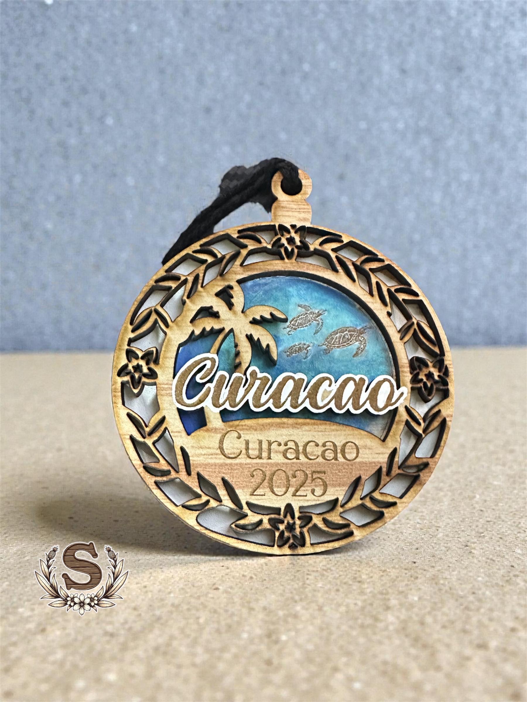 Personalized Curacao Ornament, Hand Painted Tropical Island Souvenir - Etsy