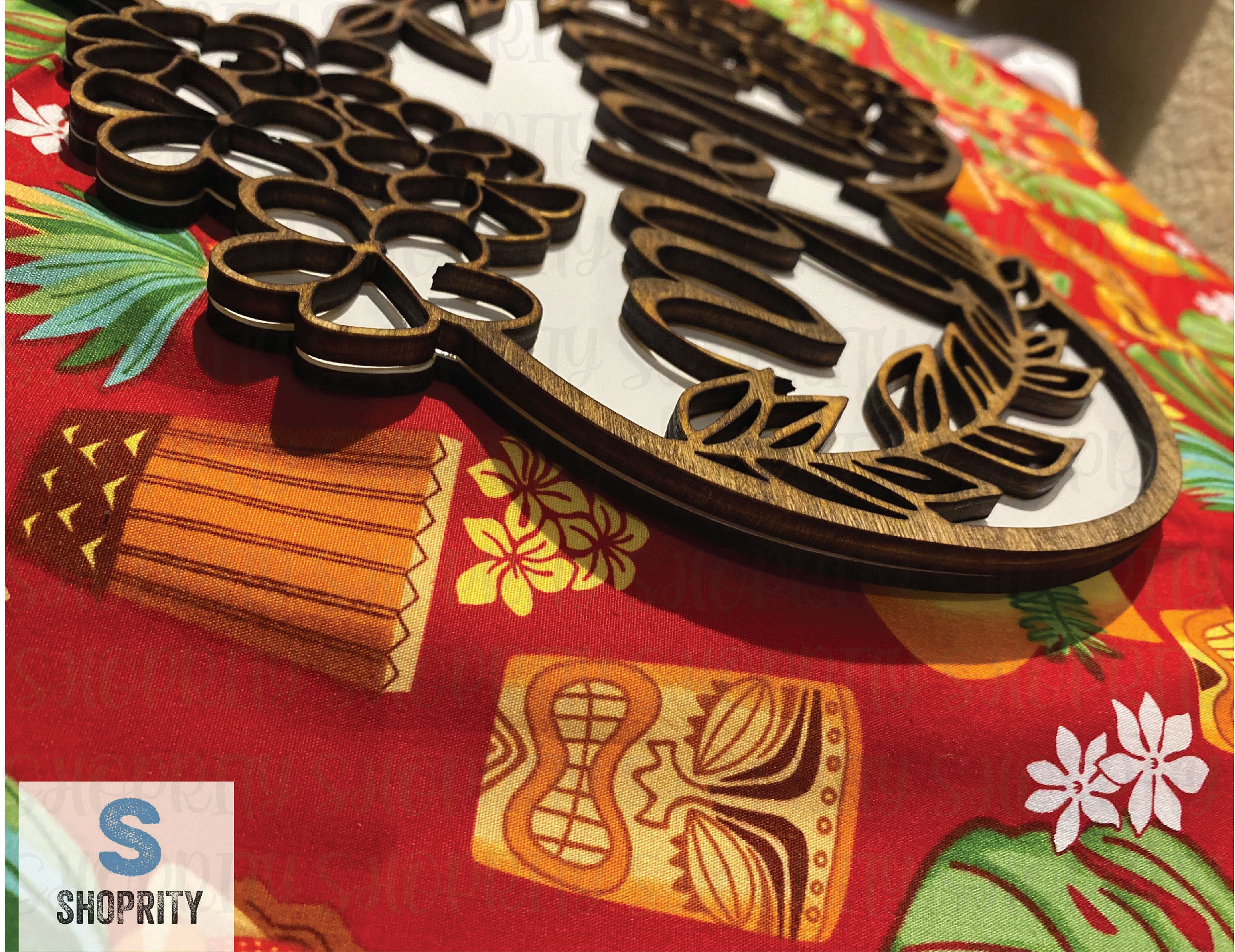 Hawaiian Flower Layered Signhawaiian Flower - Etsy