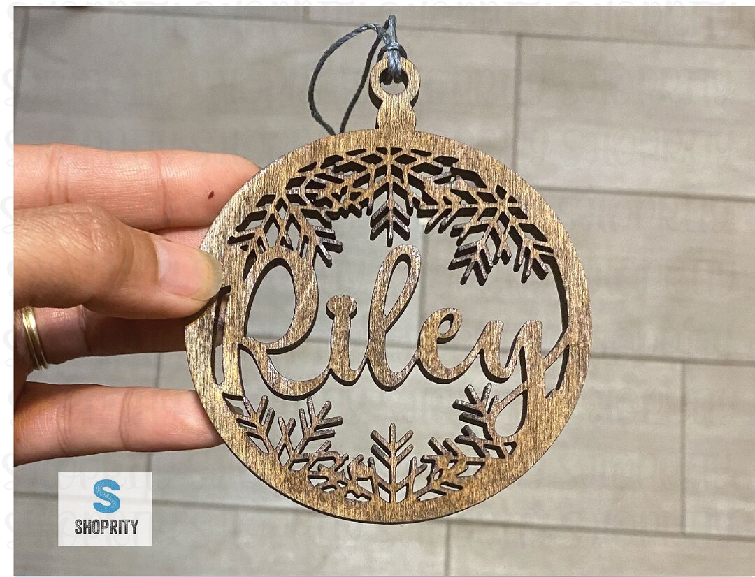 Personalized Wooden Name Ornament-custom Ornament-snowflake Name ...