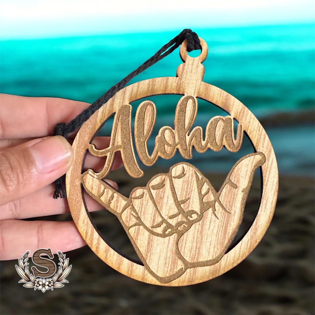 Hawaiian Shaka Car Charm | Aloha Rearview Mirror Ornament | Island Surf ...