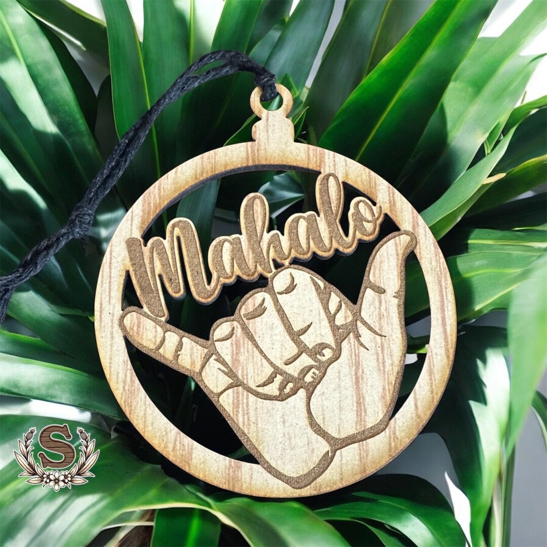 Hawaiian Mahalo Shaka Ornament – Island Car Charm or Tree Gift ...