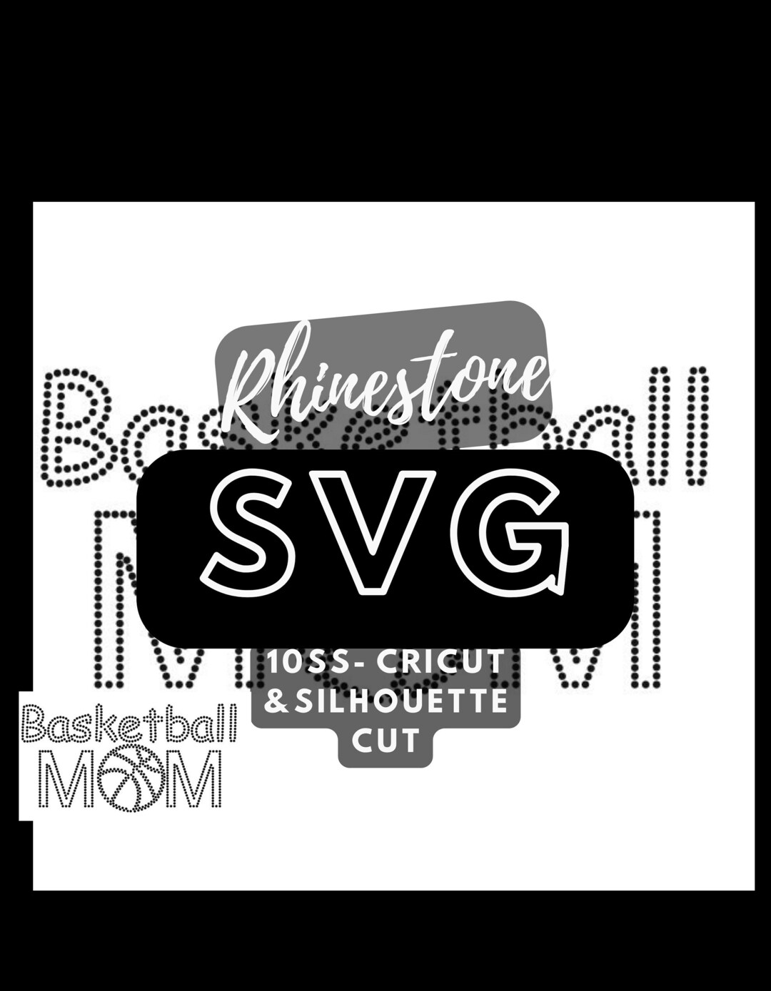 Basketball Rhinestone Template Rhinestone Cut File Rhinestone Sheet ...