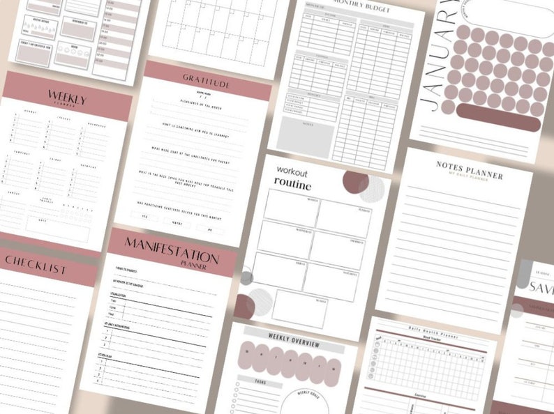 Undated Printable Planner Digital Sheets for Planning Printable ...