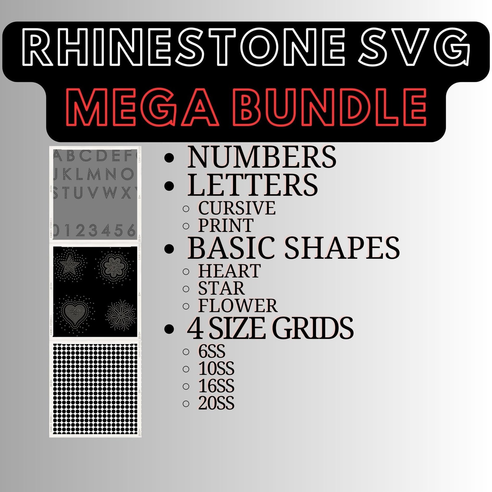 Rhinestone Template Rhinestone Cut File Bundle Cut File Rhinestone ...