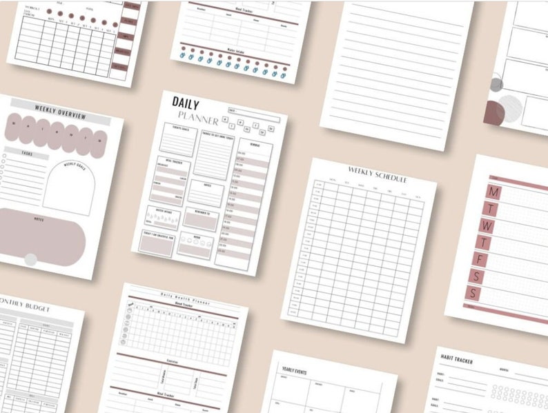 Undated Printable Planner Digital Sheets for Planning Printable ...