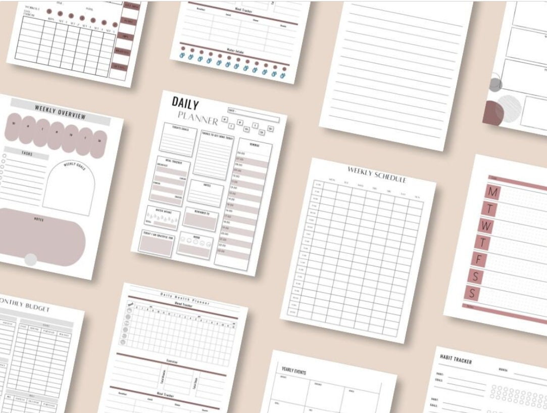 Undated Printable Planner Digital Sheets for Planning Printable ...