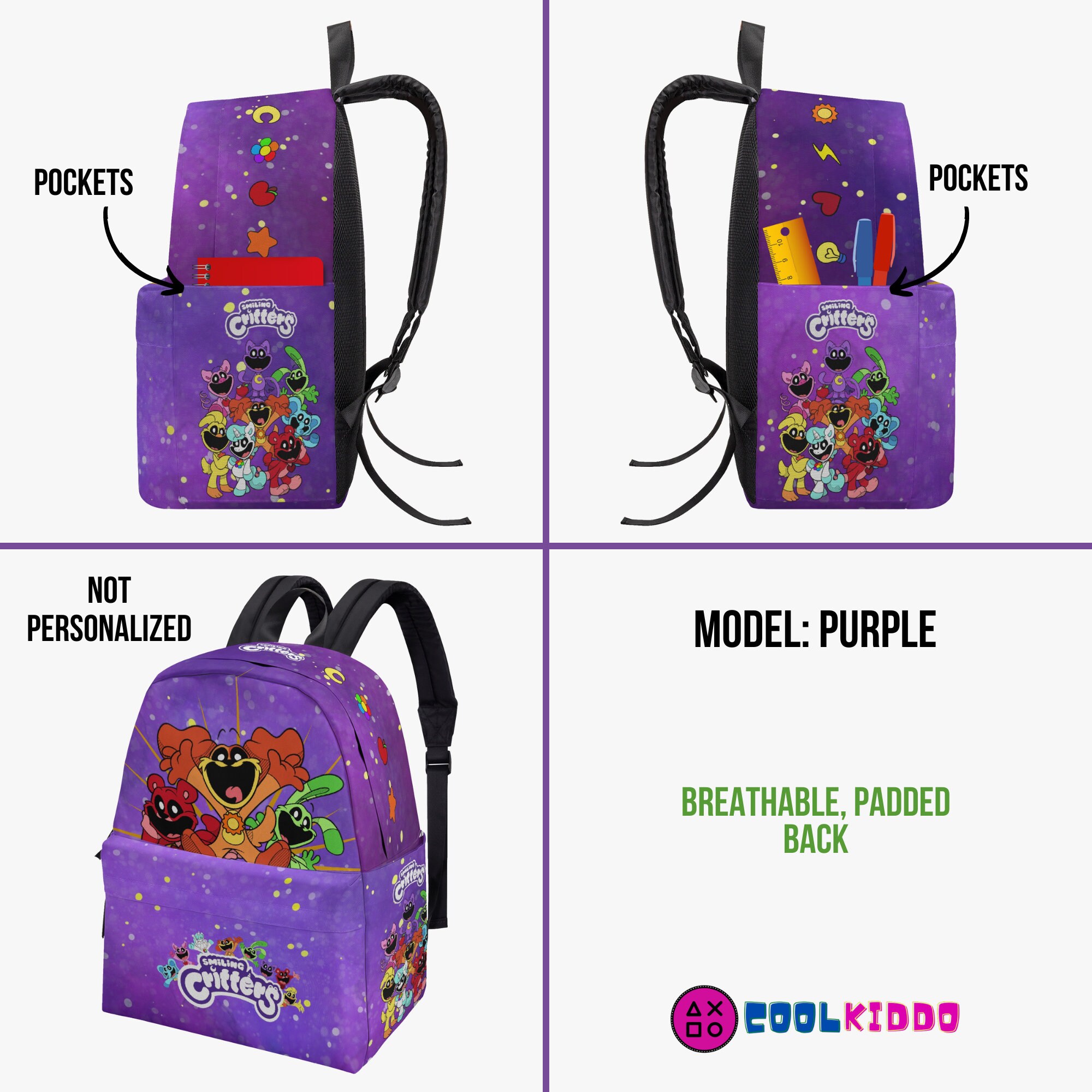 Smiling Critters Playtime Catnap Inspired Bag Ideal for School, Travel ...