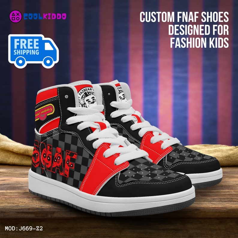 Five Nights at Freddy's Inspired Character High-top Leather Black and ...