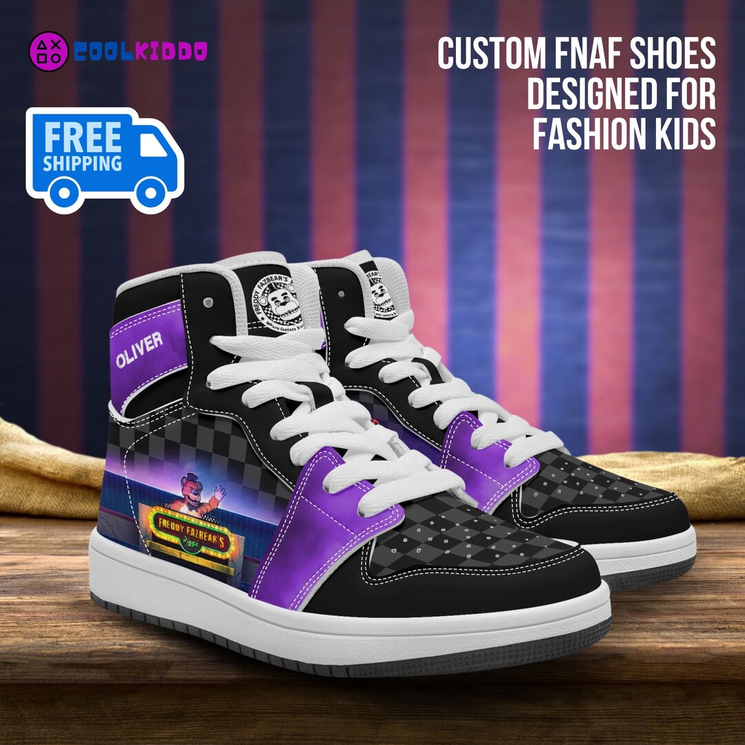Freddy Five Nights Fazbear's Character High-top Leather Black and ...