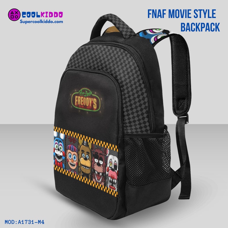 Five Nights at Freddy's Movie Inspired Black Backpack, Horror ...