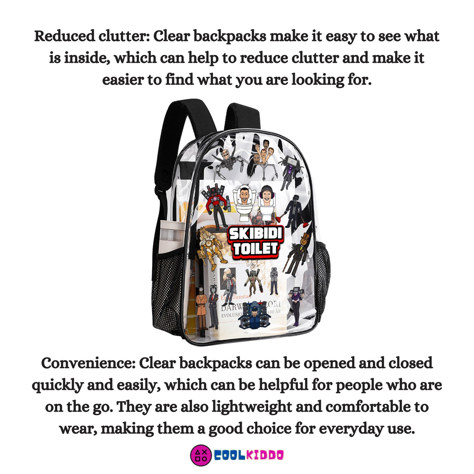 This Hilarious Clear Backpack is a Must-have for Any Fan of Skibidi ...