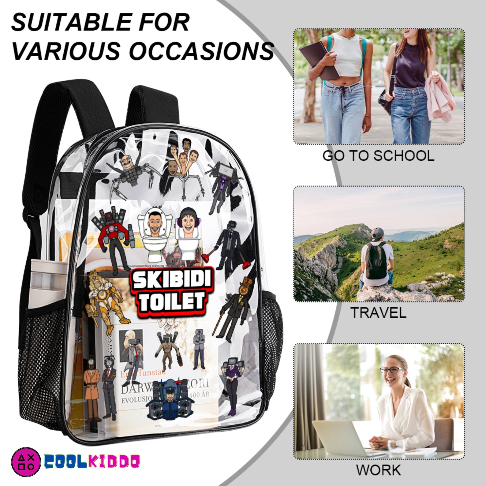 This Hilarious Clear Backpack is a Must-have for Any Fan of Skibidi ...