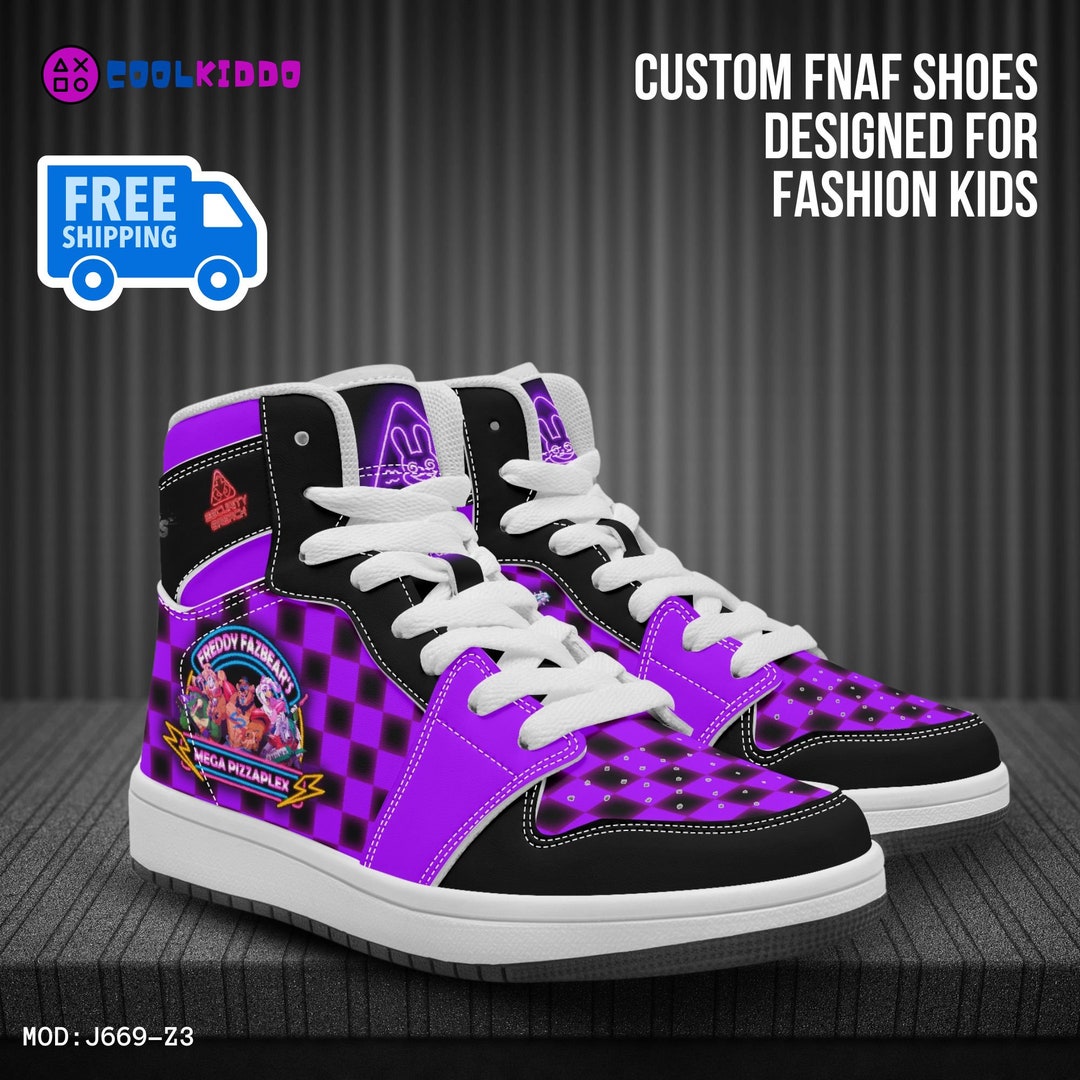 Freddy Five Nights Security Breach Character High-top Leather Black and ...