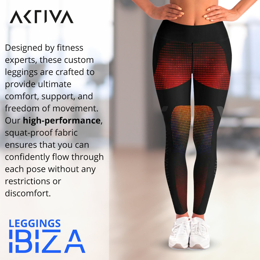 Sport Leggings High Waist Squat-proof Custom Leggings Spandex Graphic ...