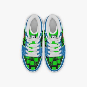 ROBLOX Character High-top Leather Blue and Green Shoes, Casual Sneakers ...