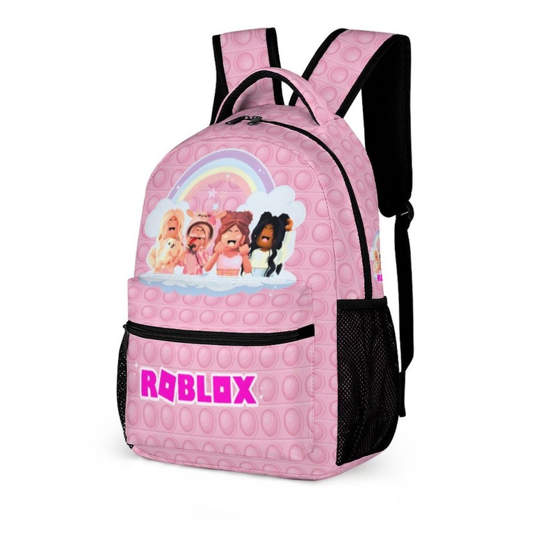 Pink Roblox Girls Backpack With Pretty Girls Characters. Cool Kiddo ...