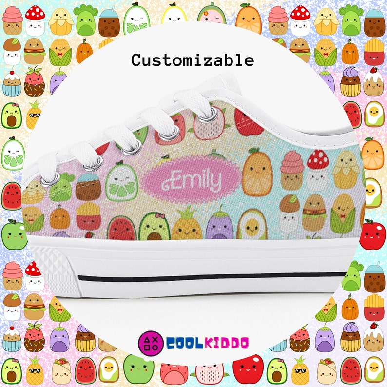 Customizable Squishmallow Food Shoes for Kids Squishmallow, Low Top ...